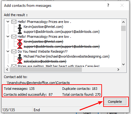Quickly add multiple email senders and recipients from email list to ...