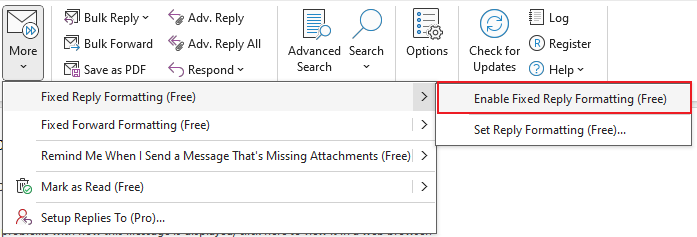 Always forward Emails in a fixed format (such as html, plain text ...