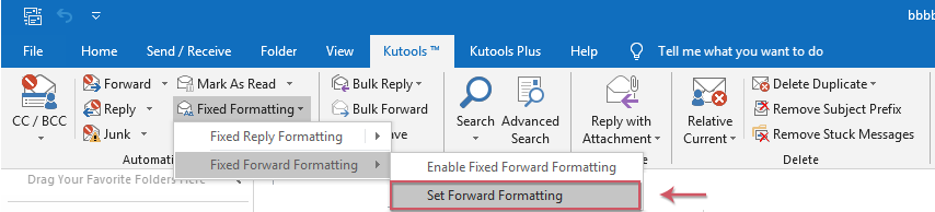 Always forward Emails in a fixed format (such as html, plain text) automatically in Outlook