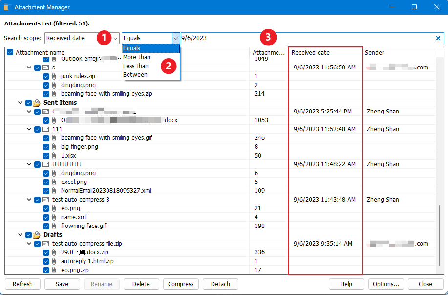 Attachment Manager Savedeletecompressdetach All Attachments In Outlook