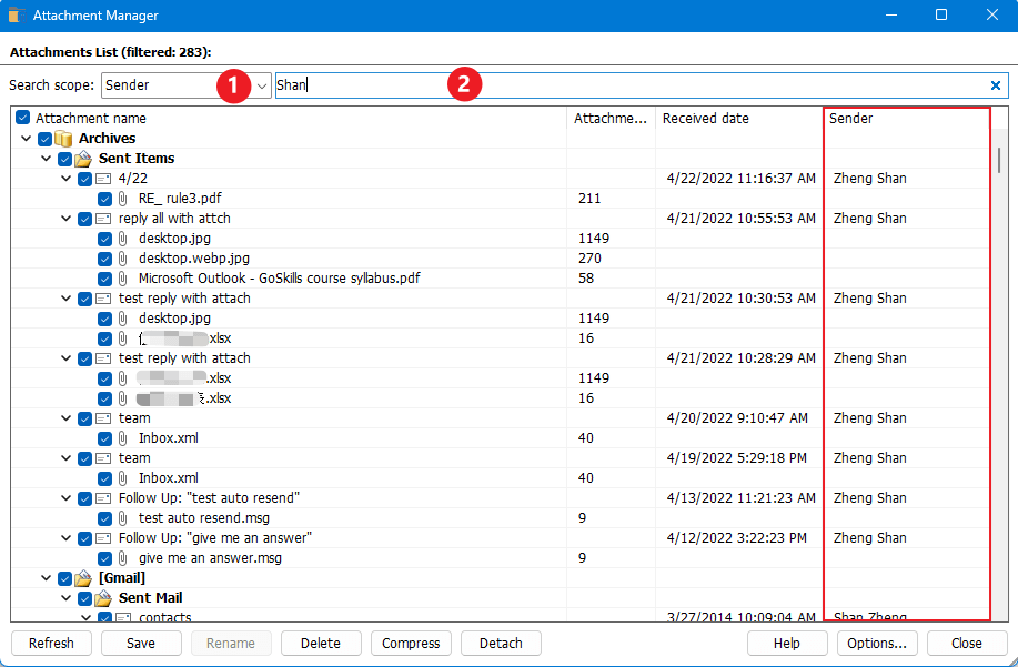 Attachment Manager Savedeletecompressdetach All Attachments In Outlook