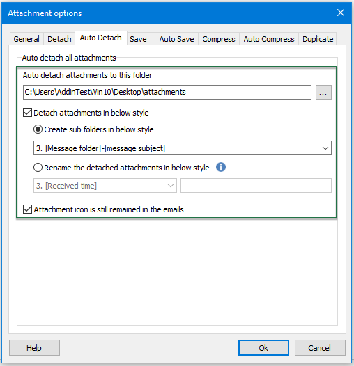 Attachment Manager: Save/delete/compress/detach all attachments in Outlook