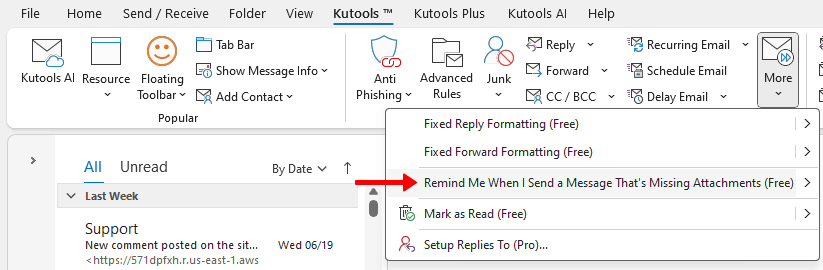 Pop up a reminder based on specific text when forgetting attachments in ...