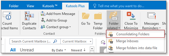 Quickly combine multiple same type folders from different accounts into one folder