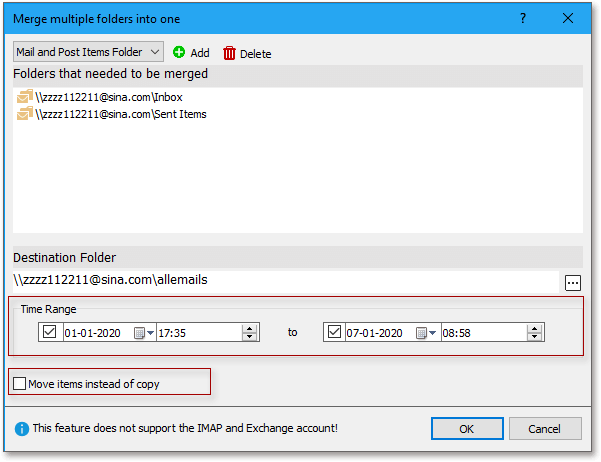 Quickly Combine Multiple Same Type Folders From Different Accounts Into One Folder