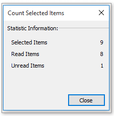 Easily and quickly count number of selected items in Outlook