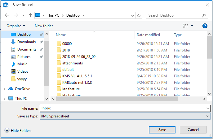 Quickly export the emails or tasks listing information to Excel file ...