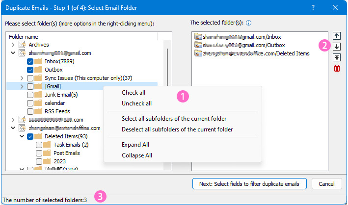 Quickly delete or remove duplicate emails in Outlook