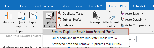 Quickly delete or remove duplicate emails in Outlook