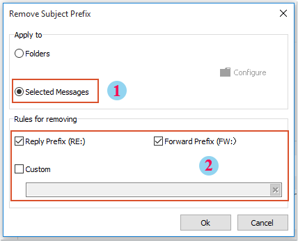 Quickly remove the prefixes such as FW / RE from selected email subjects in Outlook