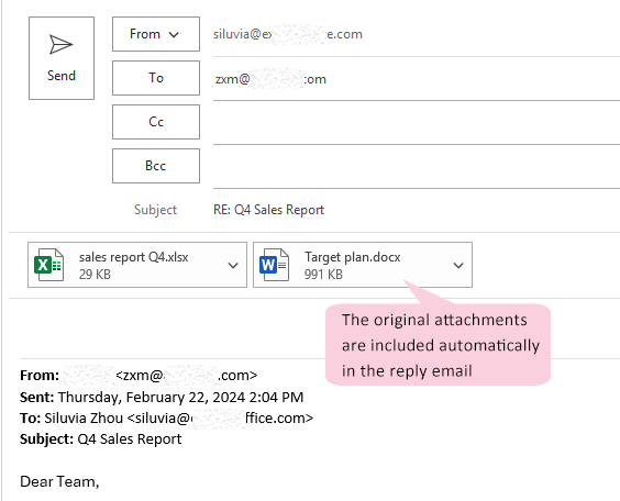 Quickly reply message with original attachments in Outlook