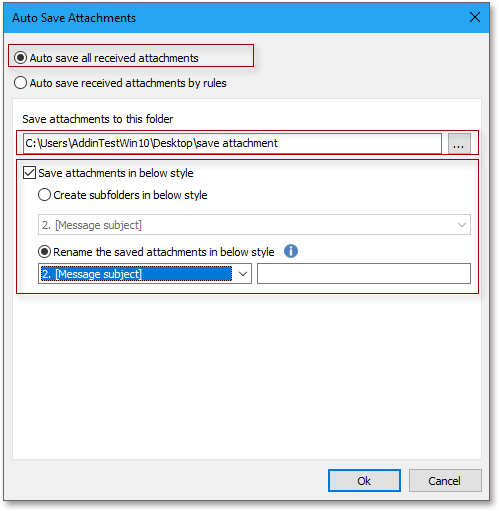 Quickly save all attachments from multiple or all emails in Outlook