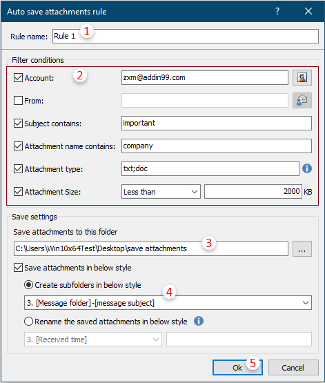 Quickly save all attachments from multiple or all emails in Outlook