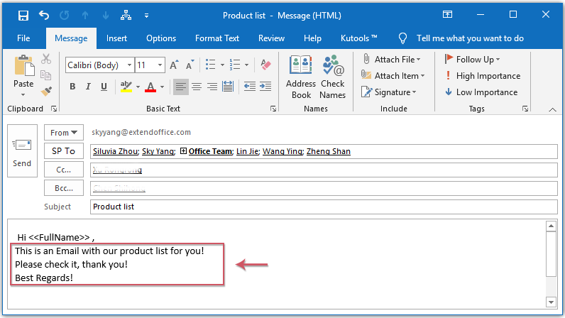 Envoyez Facilement Le M me E mail Plusieurs Destinataires Individuellement Dans Outlook