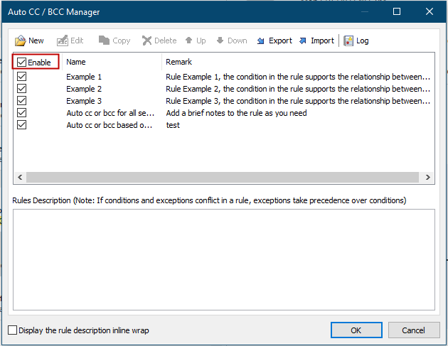 Automatically cc or bcc when sending emails in Outlook