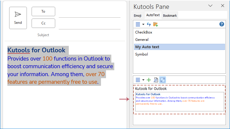 Quickly create, edit, delete, and reuse quick parts (autotext) in Outlook