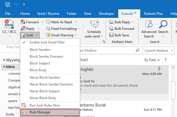 Easily block multiple sender domains at once in Outlook