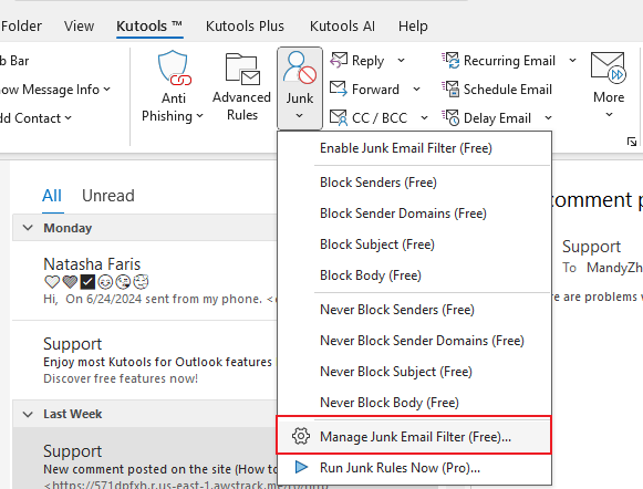 Easily block multiple sender domains at once in Outlook