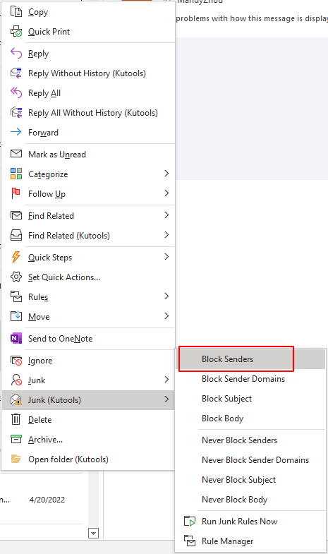 Easily block multiple senders at once in Outlook