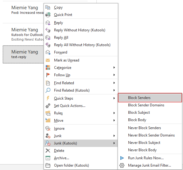 Easily block multiple senders at once in Outlook