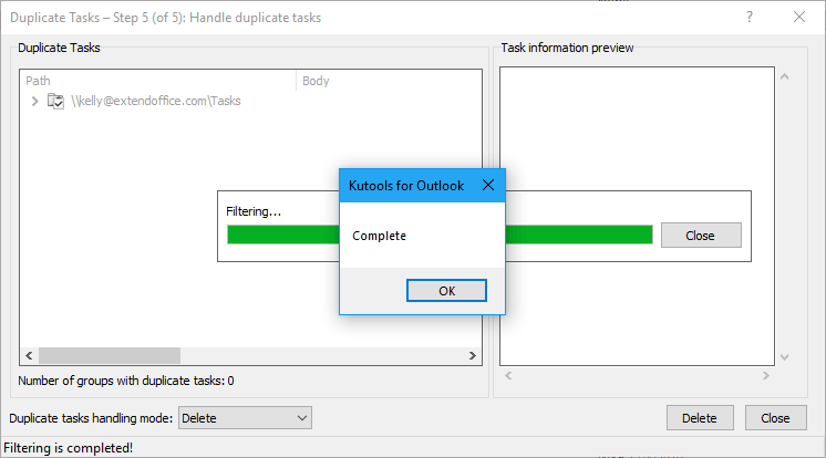 Quickly remove or delete duplicate tasks in Outlook