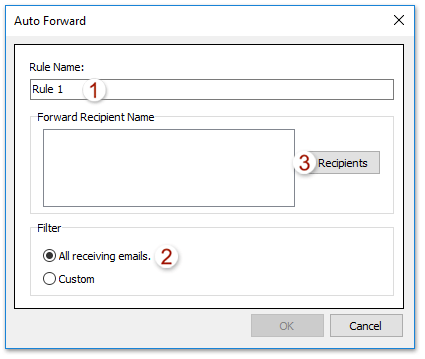 Automatically forward all or certain emails when receiving in Outlook