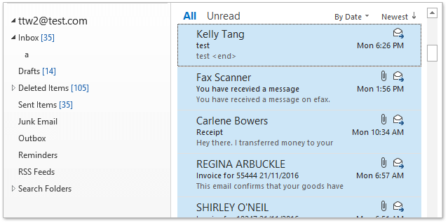Easily forward multiple emails individually at once in Outlook Easily forward multiple emails individually at once in Outlook