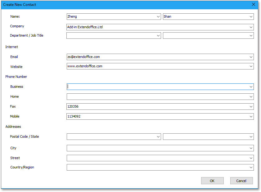 Easily convert signatures to contacts in Outlook