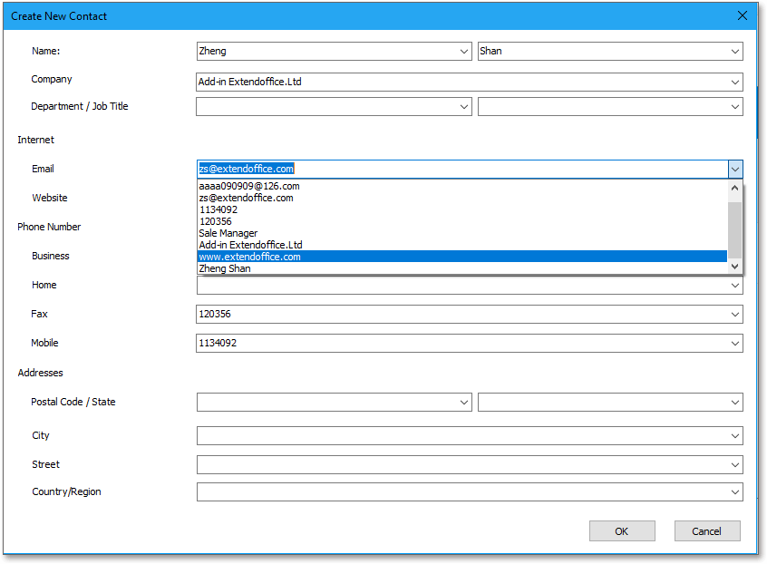 Easily convert signatures to contacts in Outlook
