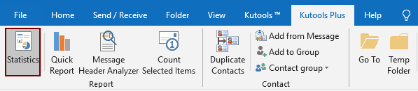 Quickly statistic and count emails/items in Outlook