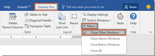 Quickly close all open document windows at once in Word