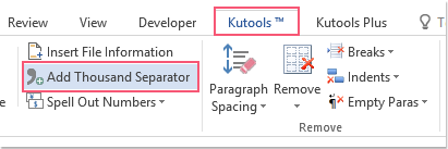 Quickly add thousands separator for multiple numbers in a Word document