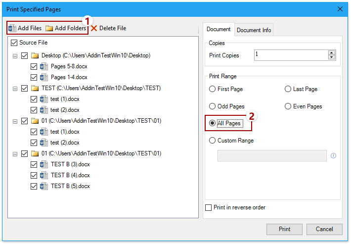 Quickly Print Multiple Documents And Document Information In Word 8333