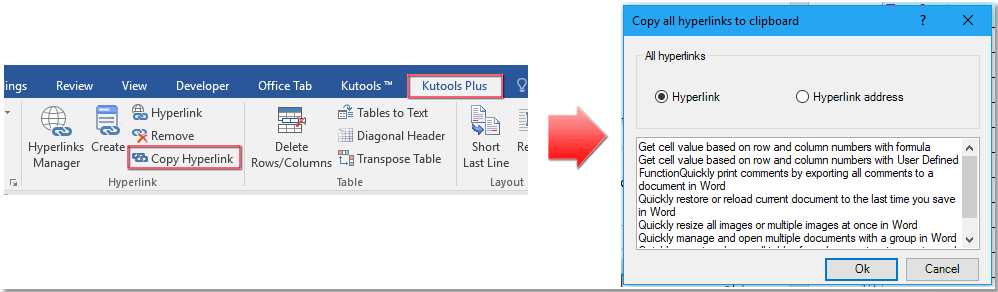 Quickly Copy And Paste All Hyperlinks Or Addresses In Word