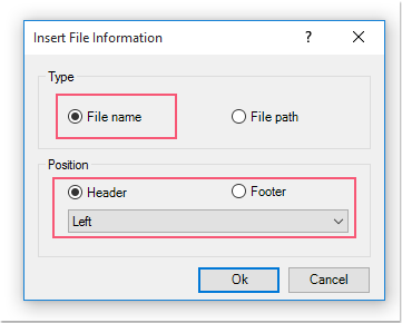 Quickly insert file information (file name, file path) into Word header ...