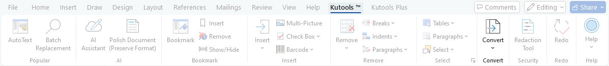 Kutools - More Than 100 Powerful Functions and Tools for Microsoft Word