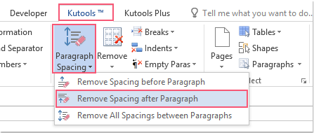 Quickly remove spaces before / after or between paragraphs in a Word document