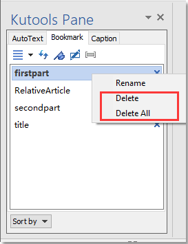 Quickly list all bookmark names and navigate between bookmarks in Word