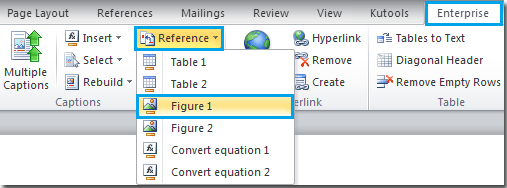 Easily insert or create cross-reference captions in Word