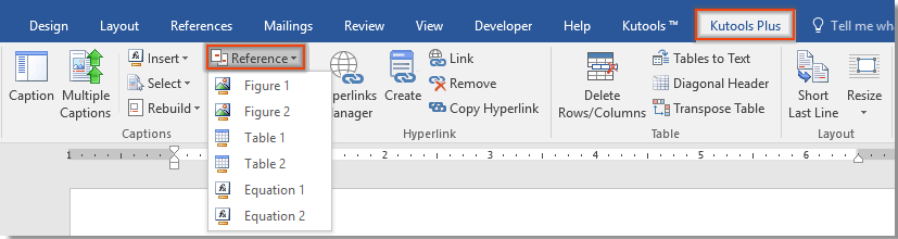 Easily insert or create cross-reference captions in Word