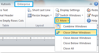 Quickly close all document windows except current document in Word