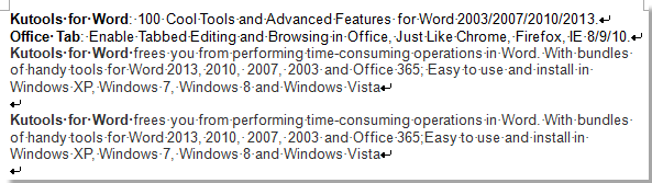Quickly replace or convert hard returns to soft returns in Word