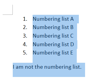 Quickly Convert numbering, bullets or multilevel list to normal text in word