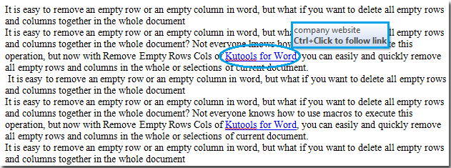 Quickly create multiple hyperlinks by inserting same address to all same texts in Word