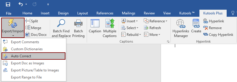 Quickly import or export and customize Autocorrect entries in word