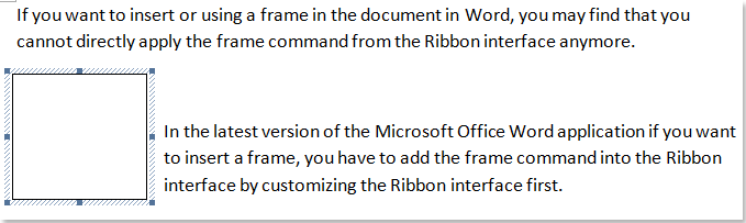 Quickly insert frame or format frame in Word