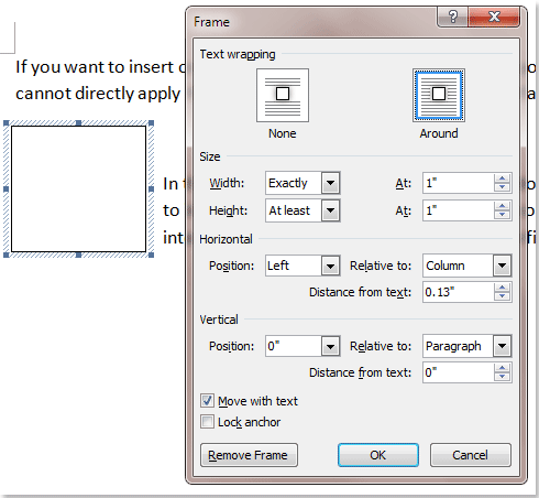 Quickly insert frame or format frame in Word