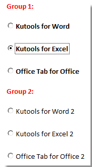 Easily group radio buttons in Microsoft Word document
