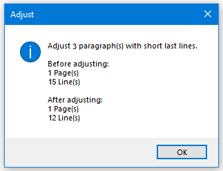 Quickly save papers by adjusting spacing between words
