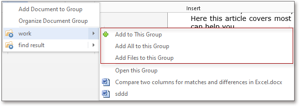 Quickly manage and open multiple documents with a group in Word